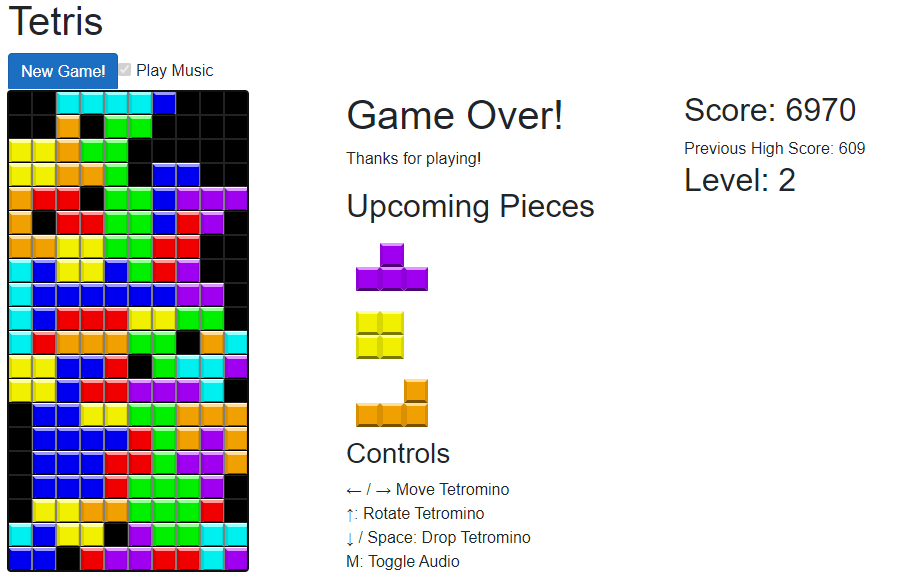 Tetris in Blazor WebAssembly