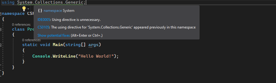 Bite-Size C# 10 - Global Usings